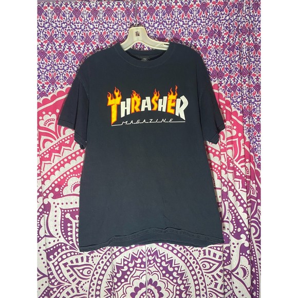 Thrasher | Shirts | Thrasher Magazine Skateboard Shirt Flames Black ...
